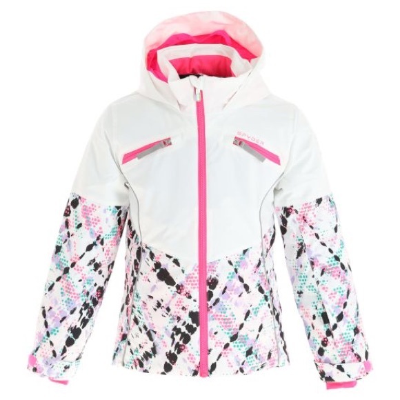 Spyder | Jackets & Coats | Spyder Girls White And Pink Ski Jacket ...